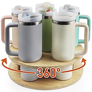 AZBFAN Water Bottle Organizer for Stanley Tumbler, Rotatable Stanley Cup Organizer for Kitchen Cabinets, Water Bottle Storage Rack for Stanley Cup Accessories.