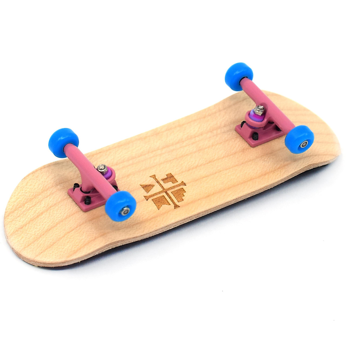 Teak Tuning 32mm Pro Fingerboard Complete - Fully Assembled with Pro Level Components - Pro Shaped Wooden Deck (32x97mm), UltraSpin Bearing Wheels, Prodigy Gen2 Trucks - Cotton Candy