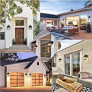 MATAMEYE Outdoor Wall Lantern, Exterior Waterproof Wall Sconce Light Fixtures, Black Front Door Wall Lighting with Clear Beveled Glass Shade, Anti-Rust E26 Socket Porch Lights for Entryway, 2 Pack