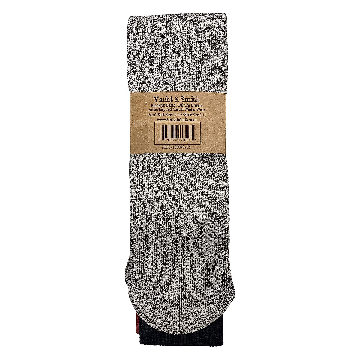 Yacht & Smith 120 Pair Bulk Pack Of Mens Winter Thermal Camping Boot Socks, Cotton Tube or Crew Sock