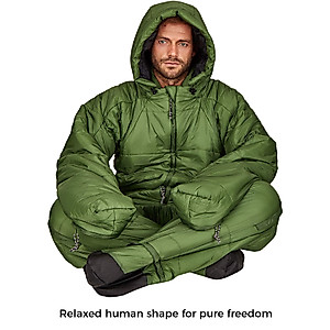 Hygger Nanuk Caviar Black M – Original Sleeping Bag with Arms and Legs, 3M Thinsulate filling makes it warm, lightweight & small in pack size