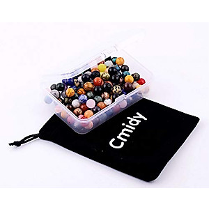 Natural Stone Beads 100pcs Round Genuine Real Stone Beading Loose Gemstones Hole Size 1mm DIY Smooth Bead for Bracelet Necklace Earrings Jewelry Making (Natural Stone Beads Multicolor, 8mm)