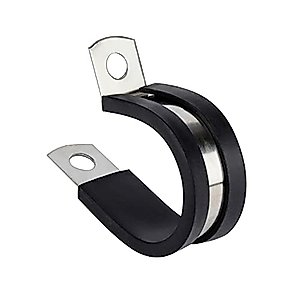 ISPINNER 36pcs 3/8 Inch Stainless Steel Cable Clamp, Rubber Cushioned Insulated Clamp, Metal Clamp, Tube Holder for Tube, Pipe or Wire Cord Installation (3/8 Inch)
