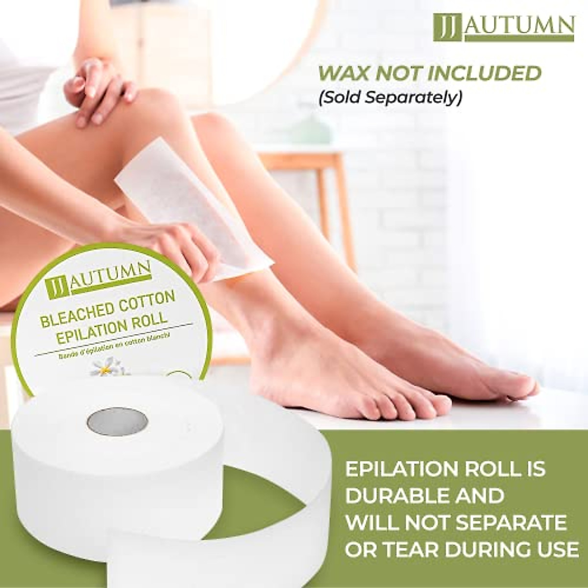 Cotton Wax Strips Roll | Waxing Strips for Face, Body, and Eyebrows | Salon Grade Facial Wax Strips for Hair Removal | No Irritation & Pain | 40-Yard Epilation Wax Strip Roll for Men & Women