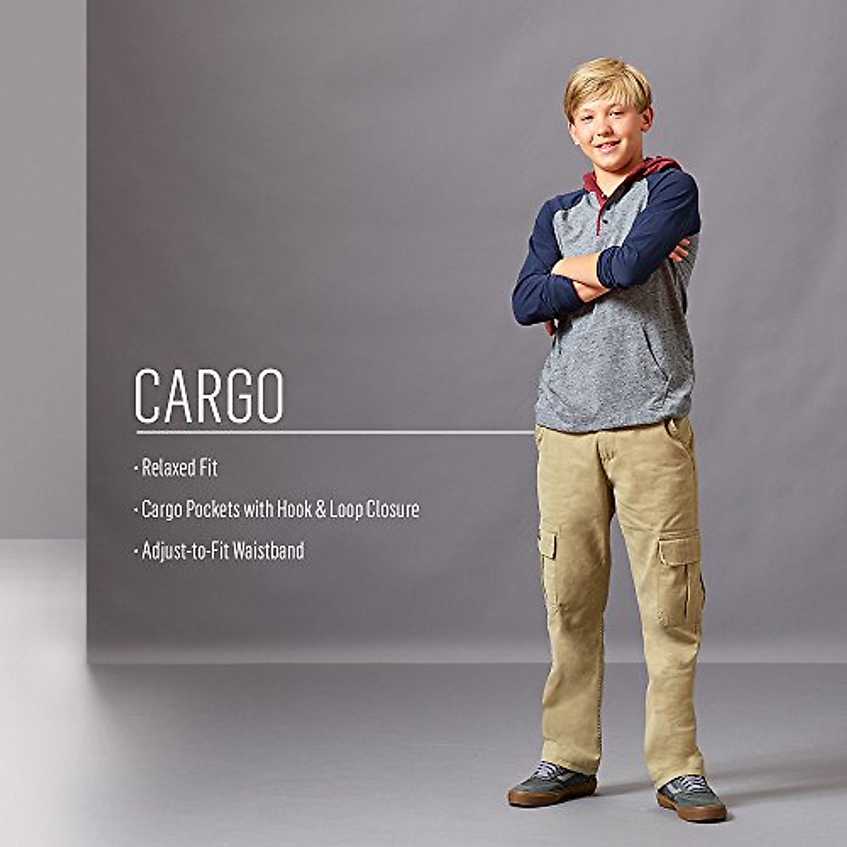 Wrangler Authentics boys Classic Cargo Pants, Olive, 10 US