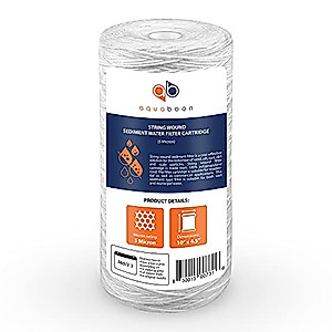 Aquaboon 5 Micron 10" x 4.5" String Wound Sediment Water Filter Cartridge | Whole House Sediment Filtration | Compatible with 84637, WPX5BB97P, PC10, 355214-45, 355215-45, WP10BB97P WP5BB97P 20-Pack