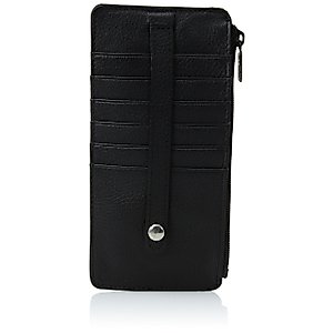 Buxton womens Hudson Pik-me-up Thin Credit Card Holder, Black, One Size US