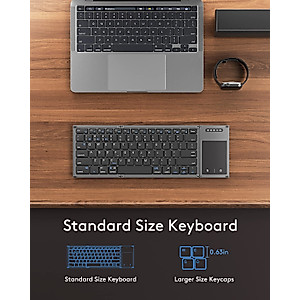 Samsers Foldable Bluetooth Keyboard with Touchpad, Full-Size Wireless Folding Holder, Rechargeable Portable Travel for iOS Android Windows Mac OS, Support 3 Devices (BT5.1 x 3)