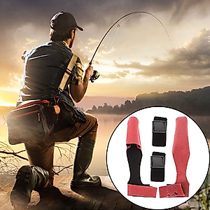 2 Sets Fishing Rod Protector Suite High Elasticity Red Elastic Band