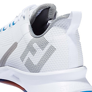 FootJoy Men's FJ Fuel Golf Shoe, White/White/Blue Jay, 12