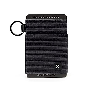 Thread Wallets Ultra Slim Card Holder Wallet - Slim Wallet for Women & Men - Minimalist Wallets for Women - Small Wallet for Women & Men - Modern Credit Card Organizer Mini Wallet (Black)