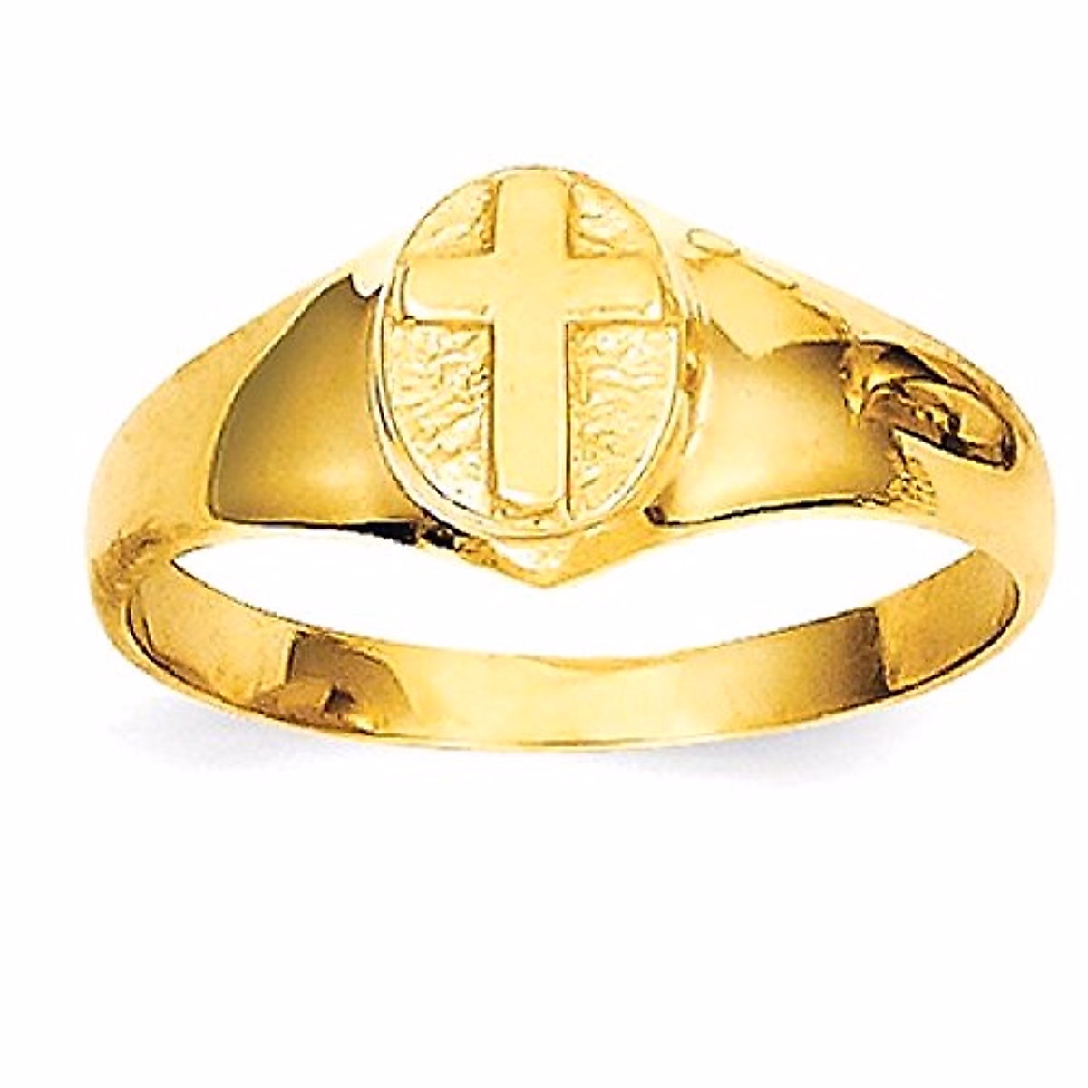 IceCarats 14K Yellow Gold Holy Cross Ring Christian Religious Band Size 4