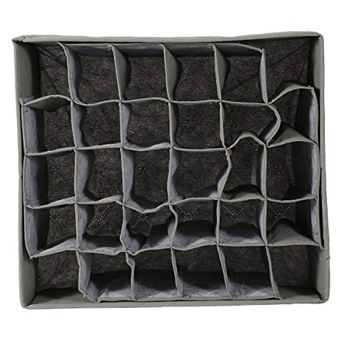 Isabelvictoria 30 Cell Foldable Bamboo Charcoal Underwear Socks Drawer Organizer Storage Box Polypropylene Non-Woven Seperate Box 11L