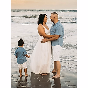 Ladmous Women's V Neck Floral Lace Wedding Dress Backless Bridesmaid Evening Party Maxi Dress White，S