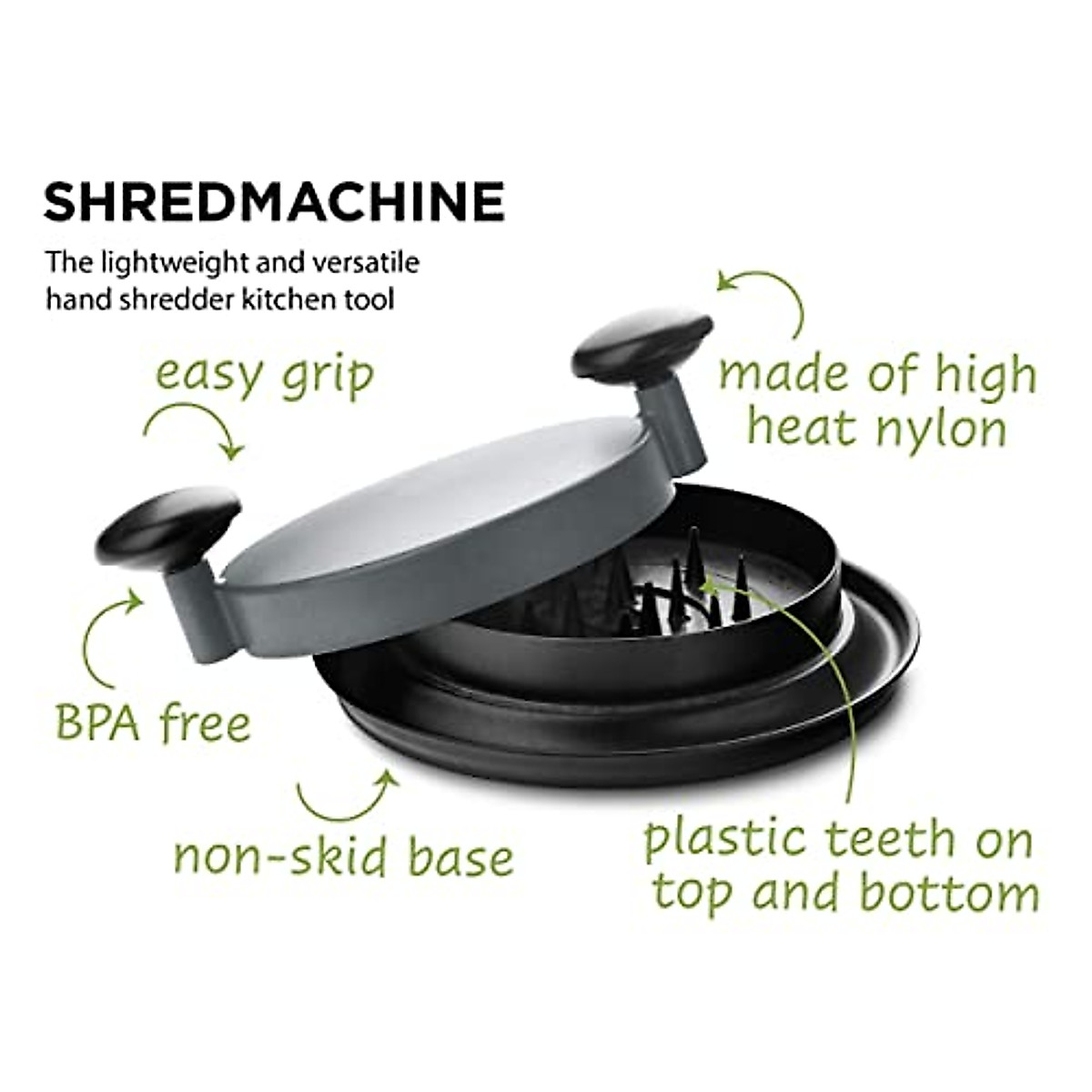Chicken Shredder Shred Machine Meat Shredder for Pulled Pork Red Beef and Chicken 20CM/7.9IN Dishwasher Safe (1pc Gray)