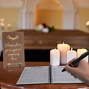 WONEVER Wooden Funeral Guest Book for Memorial Funeral Service - in Loving Memory Guest Sign Book Set - Celebration of Life Guestbook - Included Share a Memory Cards, Table Sign, Pen
