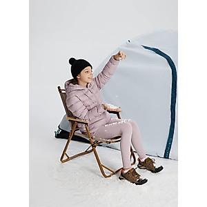 BALEAF Youth Girls Fleece Lined Leggings Winter Warm High Waisted Kids Athletic Pants Hiking Running Yoga Light Purple M