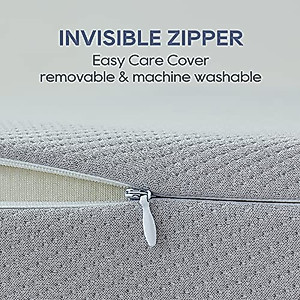 Cube Pillow for Side Sleepers (24"x12"x6", Extra Thick), Memory Foam Rectangle Pillow Support Neck and Shoulder for Pain Relief, Bed Pillow for Sleeping with Removable Cover - King, Queen|Gray