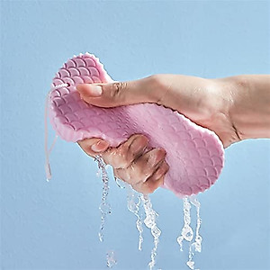 INGVY Dry Brushing Body Brush Exfoliante Soft Sponge Body Scrubber Bath Exfoliating Scrub Sponge Shower Brush Body Skin Cleaner Dead Skin Remo (Color : Gary)