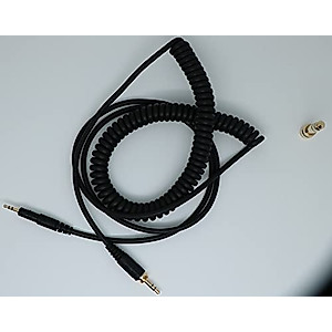 Detroit Packing Co. HP-SC Replacement Audio Cable for Audio Technica ATH-M50x, ATH-M40x, ATH-M70x M-Series Headphones with 1/4 inch (6.35mm) TRS Adapter (Coiled, 1.4M~4.5 feet)