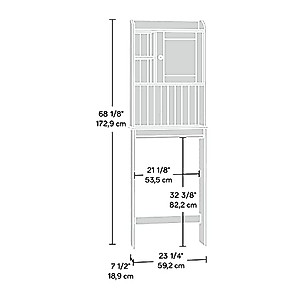 Sauder Caraway Etagere, L: 23.31" x W: 7.44" x H: 68.07", (Soft White finish)