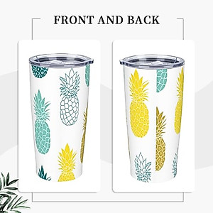 Yaxongx 20oz Tumbler Luscious Pineapples Double Wall Vacuum Insulated Coffee Mug with Lid and Metal Straw Brush Reusable Stainless Steel Water Bottle Travel Cup Gifts for Car Ice Drinks Hot Beverage