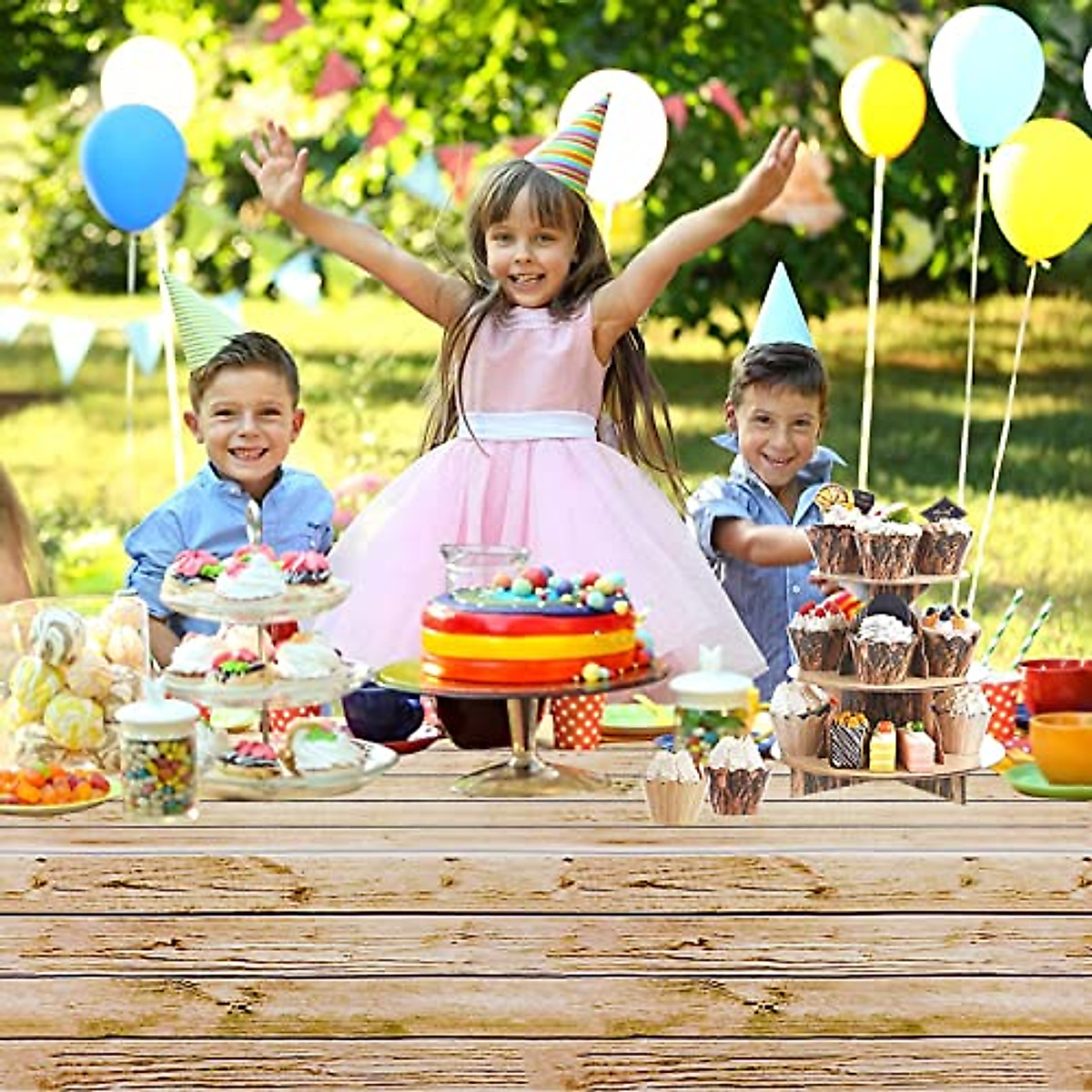 VGMANNTA 3 Packs Wood Grain Tablecloths Wood Print Table Covers, Rustic Disposable Rectangular Table Cloth Plastic Tablecover for Rustic Wedding Baby Shower Cowboy Party Decoration