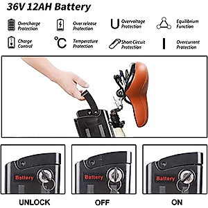 NAKTO 350W Electric Bike 26" Commuting E-Bike 6 Speed Electric Bikes for Adults City Ebike for Women High Speed Electric Bikes with 36V 12AH Removable Battery