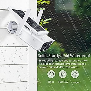 Security Camera Camera 1080P HD Wireless Outdoor Security Camera WiFi Solar Rechargeable Battery Power IP Surveillance Home Cameras Two Way Audio PIR Surveillance Camera with Spotlight ( Size : NO Car