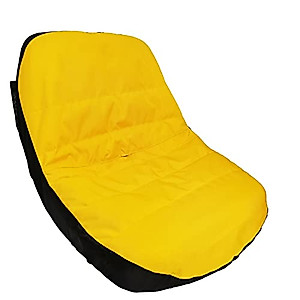 GaeaAuto Riding Lawn Mower Seat Cover 600D Oxford Cloth Weatherproof Deluxe Durable Tractor Seat Cover, Yellow, Medium