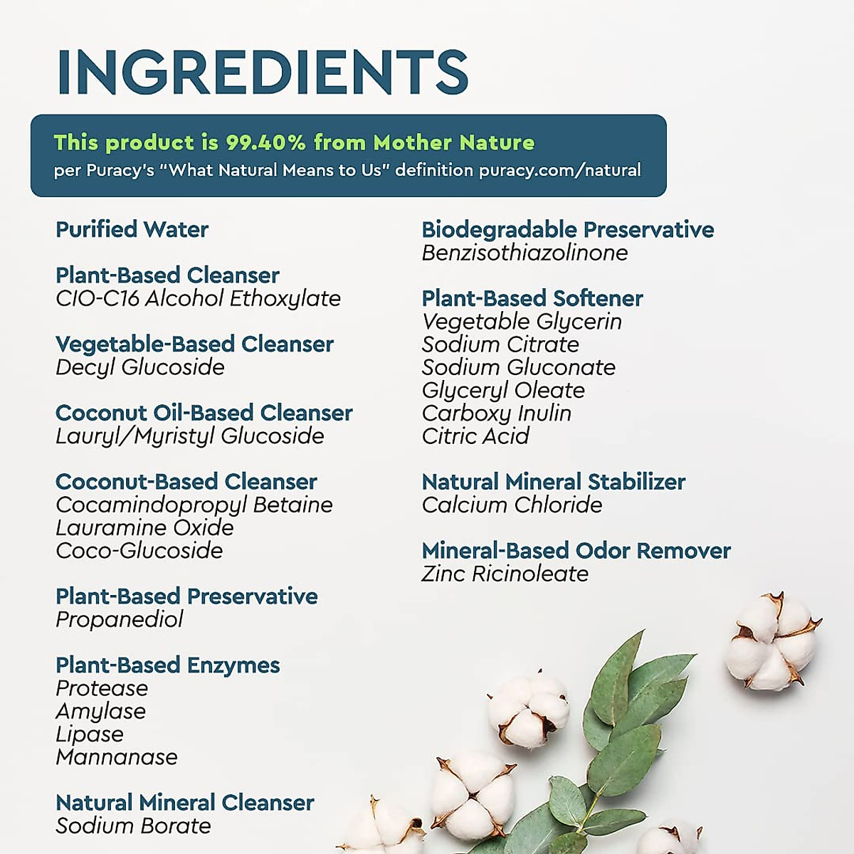 Puracy Laundry Detergent - Enzyme-Powered Liquid Laundry Detergent Concentrate, Natural Laundry Detergent Seen on TikTok, Non-Toxic (Free & Clear, 16 fl oz, 64 Loads)