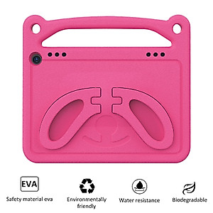 Fire HD 8 Tablet Case for Kids(12th/10th generation tablet, 2022/2020 release)-Riaour Kids Friendly Shockproof Cover with Handle Stand for All-New Amazon Kindle Fire HD 8 Plus & 8 Kids Pro Tablets - Pink