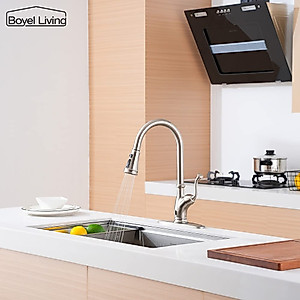 Boyel Living Touchless Kitchen Faucets with Pull Down Sprayer in Brushed Nickel,Stainless Steel，3 Function Water Outlet Sink Faucet with Flexible Hose