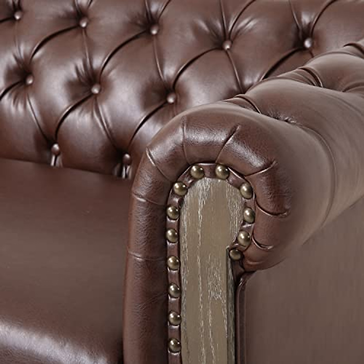 Christopher Knight Home Castalia Sofas, Dark Brown + Natural