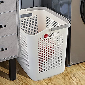 Neadas 42 L Plastic Laundry Hamper with Handle, Large Plastic Storage Basket, 4 Pack