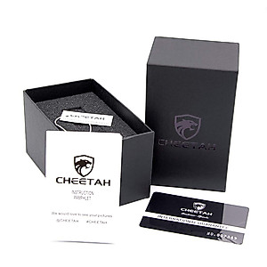 CHEETAH Mens Chronograph Watch Outdoor Waterproof Military Tactical Style Black Red Quartz Sports Watches for Men with Rubber Strap