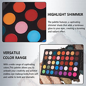 Rechoo 40 Colors Eye Makeup Eyeshadow Palette, Bright Color Matte Eye Shadow Blue Red Purple Bright Color With Sequins Shimmer Metallic Pigmented Paleta