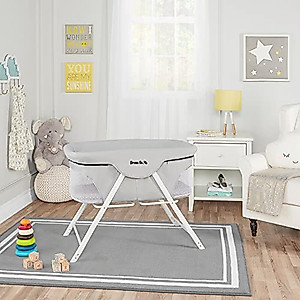 Dream On Me Traveler Portable Bassinet in Cloud Grey, Lightweight and Breathable Mesh Design, Easy to Clean and Fold Baby Bassinet - Carry Bag Included