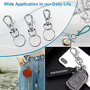 YHYZ Keychain Key Chain Rings Clips Swivel Bulk (40pcs), Small + Medium + Large, Swivel Lanyard Snap Hooks (Lobster Claw Clasp) with Rings, for Keychain Crafts Resin, Lanyard, Bag, Purse,Tag
