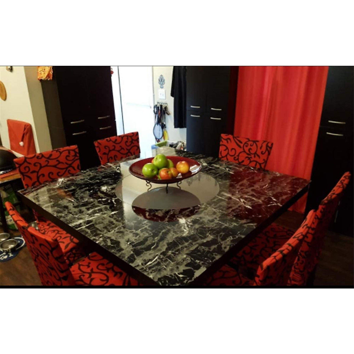 Yancorp Black Marble Contact Paper Black Peel and Stick Wallpaper Self Adhesive Countertop Removable Vinyl Wrap Bachsplash Shelf Liner (11.8" x 78.7")