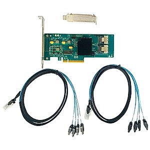 LSI 9201-8i RAID Controller Card 6G HBA FW P20 9211-8i IT Mode ZFS FreeNAS unRAID SAS PCI E Expander Card + 2*SFF-8087 SATA