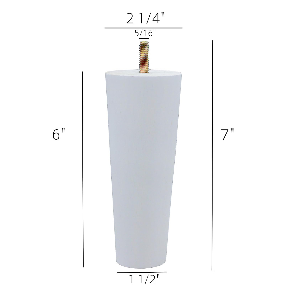 WEICHUAN White Round Solid Wood Replacement Sofa Couch Chair Ottoman Loveseat Coffee Table Cabinet Furniture Wood Legs(6" Set of 4)