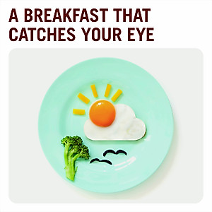 Sunnyside: Fun Egg Ring | Sun- and Cloud-Shaped Egg Mold | Cute Kitchen Accessories | Egg Rings for Frying Eggs | Silicone Egg Mold to Serve Eggs in a Fun Way | Cool Kitchen Gadgets by Monkey Business