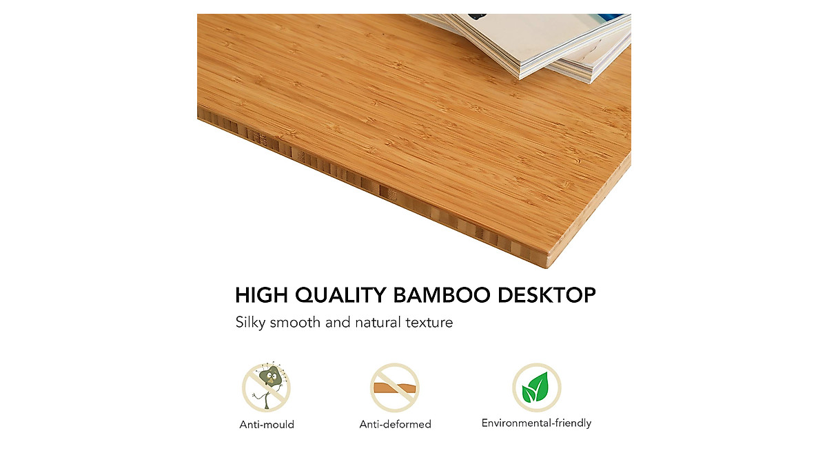 FLEXISPOT Electric Adjustable Desk - Eco-Friendly Bamboo