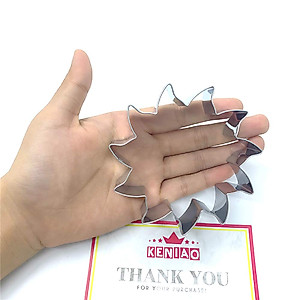 KENIAO Weather Cookie Cutter Set, 7 Pcs, Rainbow, Flash, Cloud, Sun, Umbrella and Raindrops Biscuit Cutters, Stainless Steel