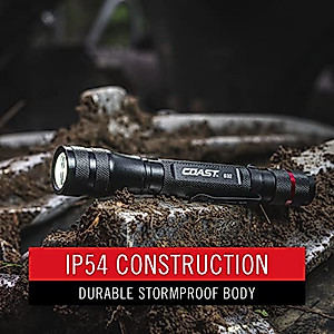 Coast G32 465 Lumen Flashlight with Pure Beam, Twist Focus and Bulls-Eye Spot Beam, Black