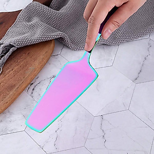 Cake Server, BuyGo Rainbow Pie Server Stainless Steel Pizza Spatula with Mirror Polish, 10.31 inches Long