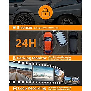 AKASO DL12 2.5K Mirror Dash Cam Voice Control 12" Touch Screen Front and Rear Dual Dash Camera for Cars Night Vision Backup Camera with Sony Starvis Sensor GPS G-Sensor Parking Assistance