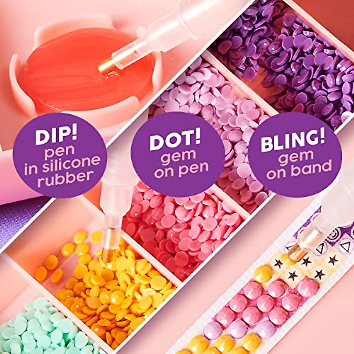 Blingle Bands DIY Gem Friendship Bracelet, 5 Band On The Go Starter Pod in 6 Piece CDU - Arts & Craft Activity for Ages 7 and Up