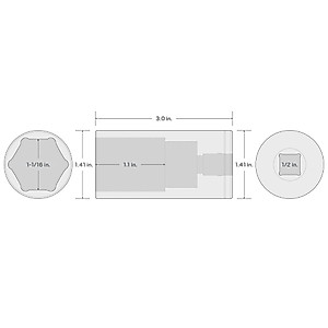 TEKTON 1/2 Inch Drive x 1-1/16 Inch Deep 6-Point Socket | SHD23027